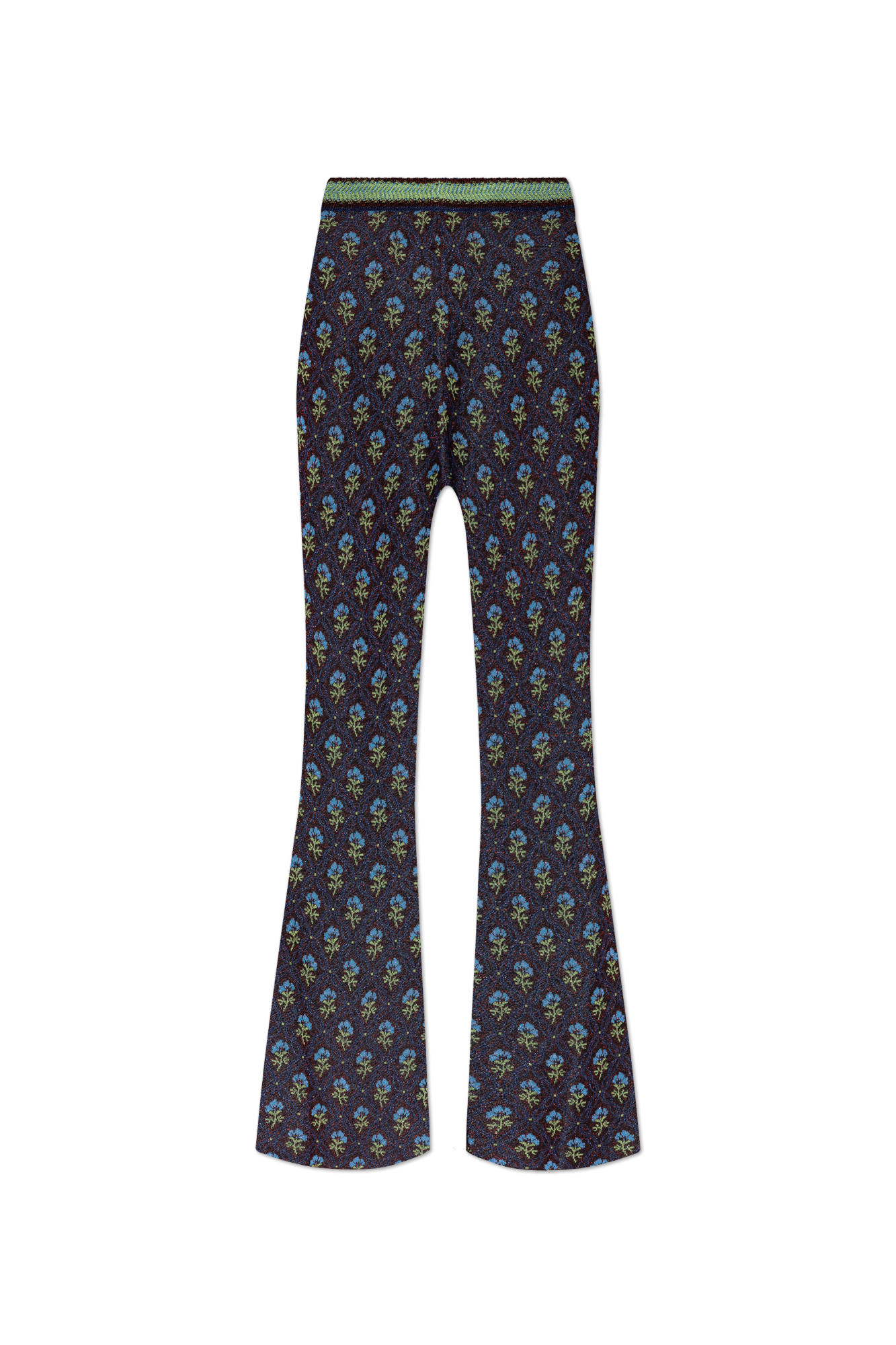 ETRO Etro Botanical Motif Lurex Thread Trousers